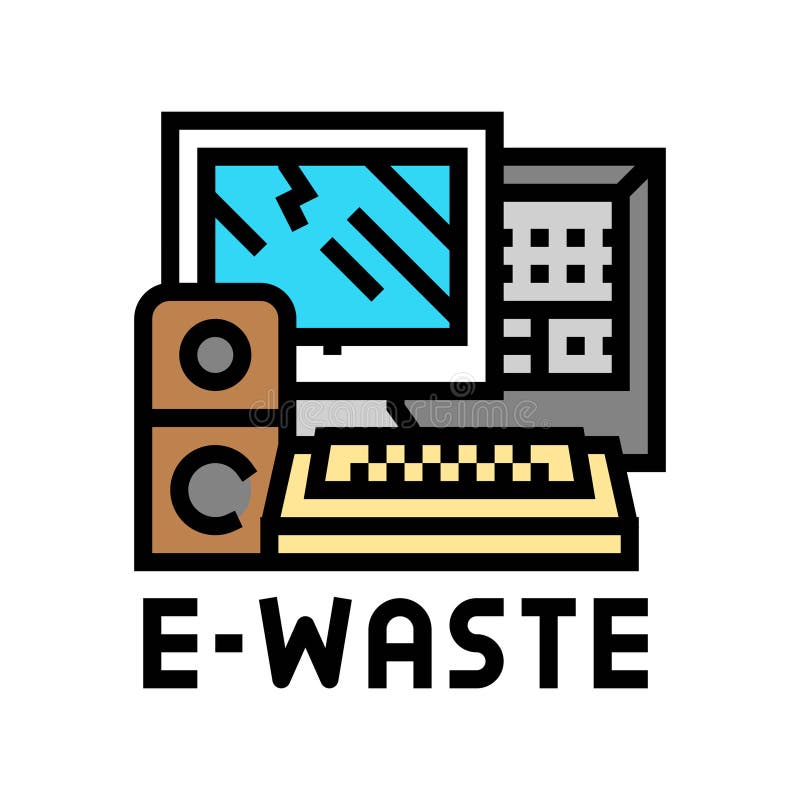 Ewaste Waste Sorting Color Icon Vector Illustration Stock Vector ...
