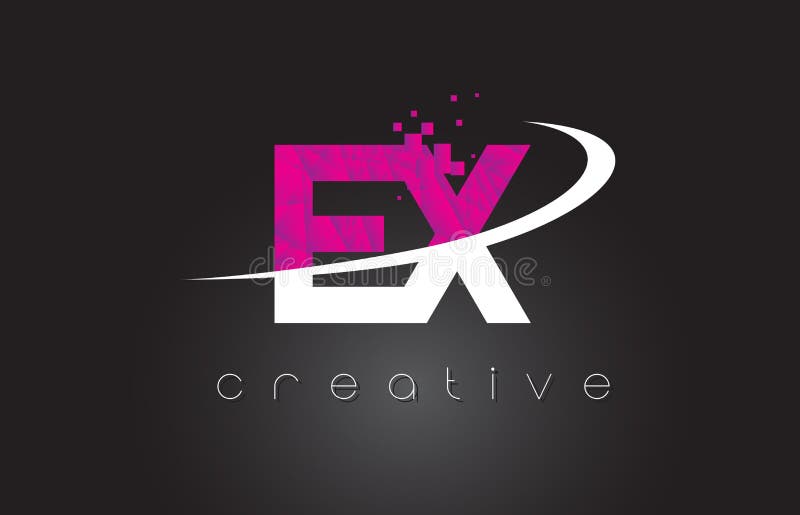 EX E X Creative Letters Design with White Pink Colors Stock Vector ...