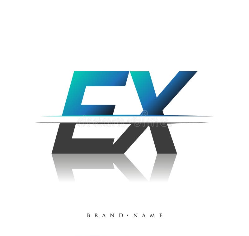 EX Initial Logo Company Name Colored Black and Blue, Simple and Modern ...