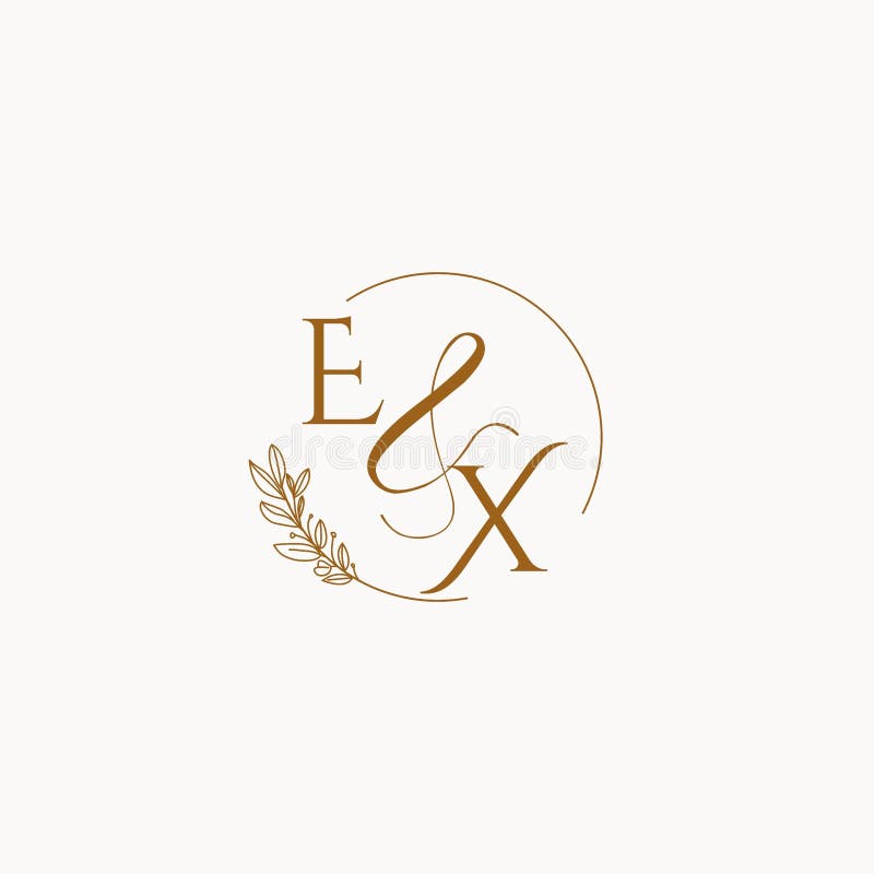 EX Initial Wedding Monogram Logo Stock Vector - Illustration of leaf ...
