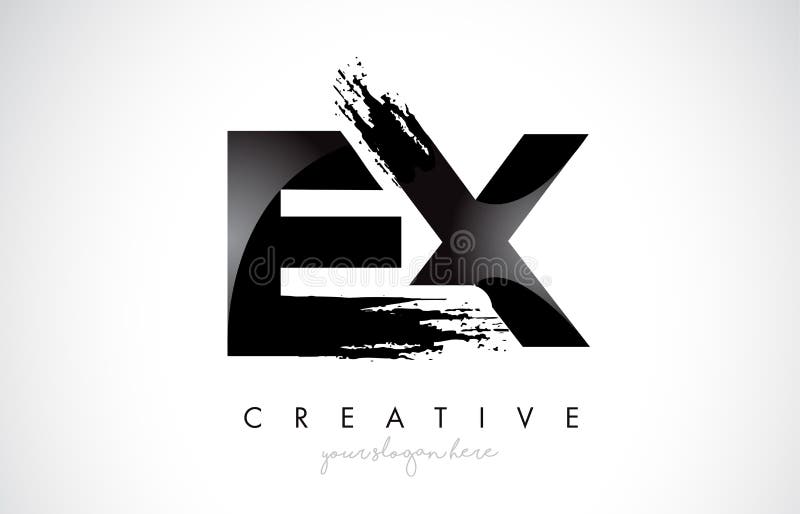 EX Letter Design with Brush Stroke and Modern 3D Look Stock Vector ...
