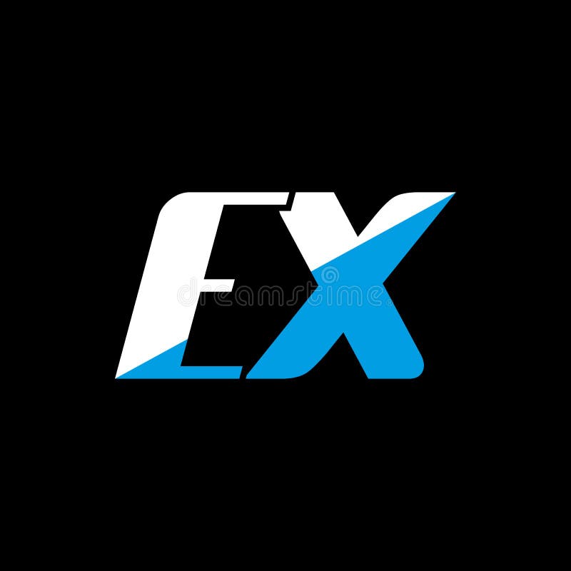 EX Letter Logo Design on Black Background. EX Creative Initials Letter ...