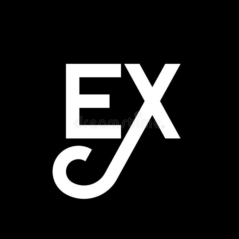 EX Letter Logo Design on Black Background. EX Creative Initials Letter ...