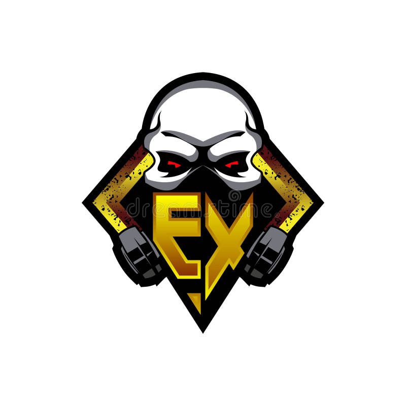 EX Logo Monogram with Skull Shape Designs Template Stock Vector ...