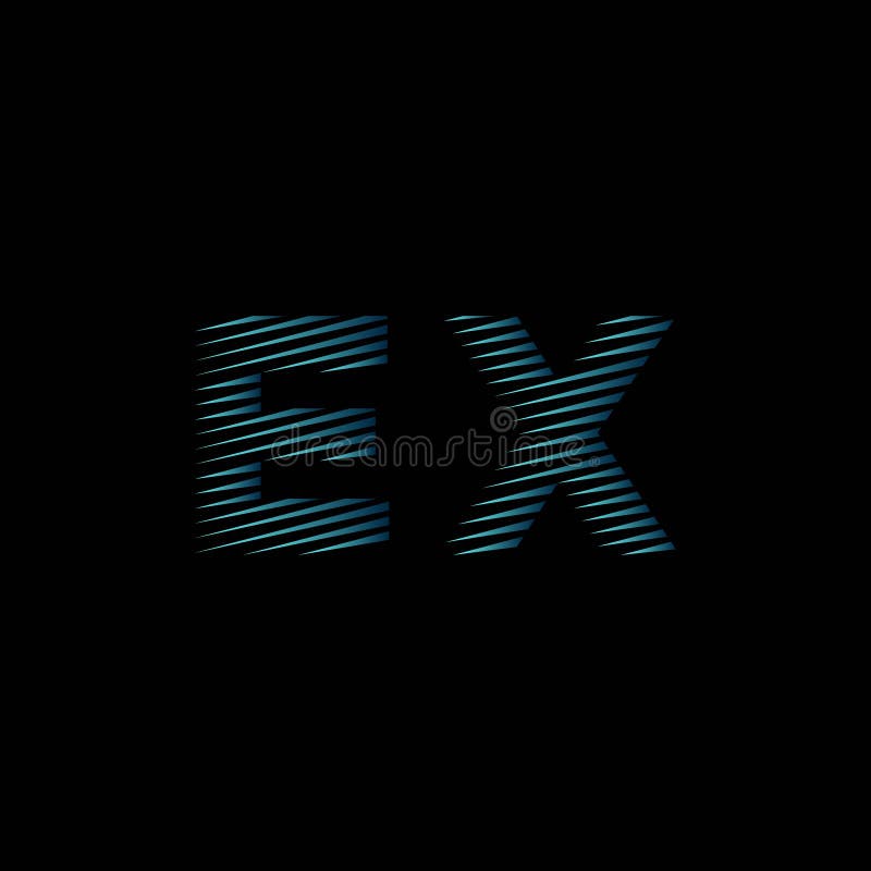 EX Monogram Lines Style Blue Light Vector Stock Vector - Illustration ...