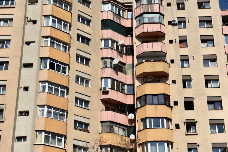Ex-Soviet Concrete Block Houses in Romania Stock Photo - Image of rent ...
