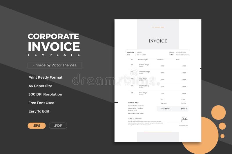 3D Illustration Invoice Banner Stock Illustration - Illustration of ...