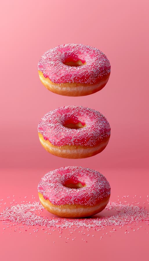 Exaggerated Hyper Realistic Box of Glossy Donuts, Detailed and Vibrant ...