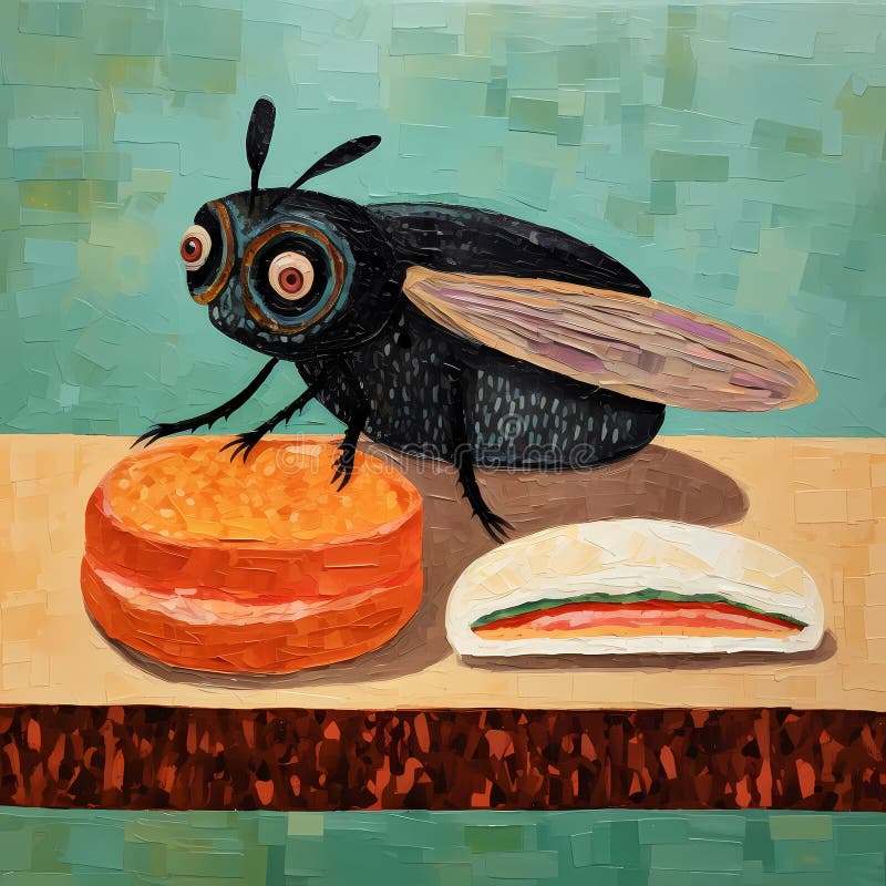 Exaggerated Illustration of a Giant Disgusting Housefly. Stock ...