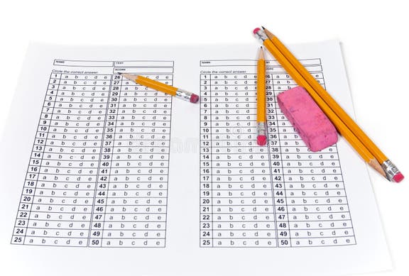 Exam Answer Sheet stock photo. Image of school, grade - 20169262