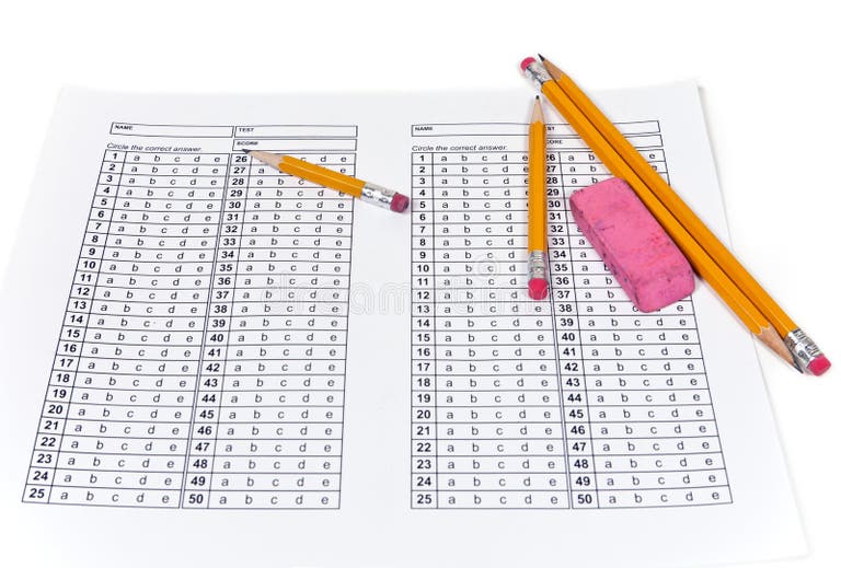 Exam Answer Sheet stock photo. Image of school, grade - 20169262