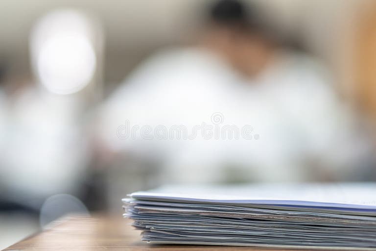 Exam Answer Sheet Pile Blurry Application Document Paperwork Stack on ...