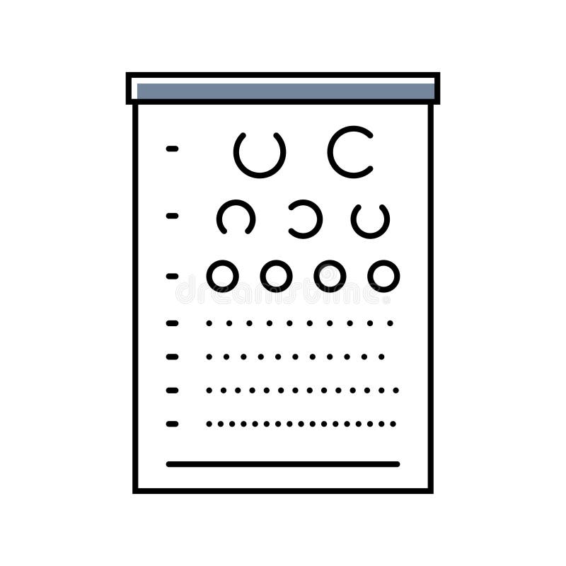 Exam Chart Optometry Vision Eye Color Icon Vector Illustration Stock ...