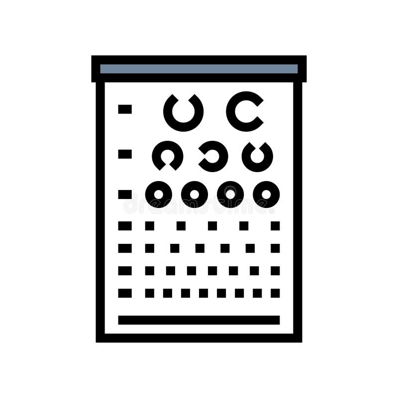 Exam Chart Optometry Vision Eye Color Icon Vector Illustration Stock ...