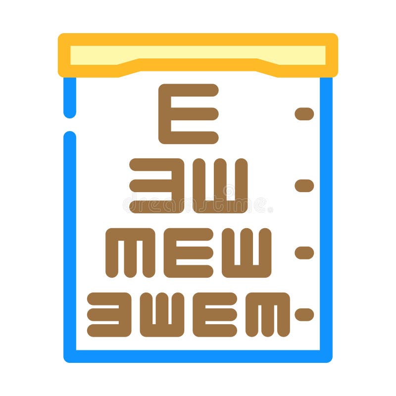 Exam Chart Optometry Vision Eye Color Icon Vector Illustration Stock ...