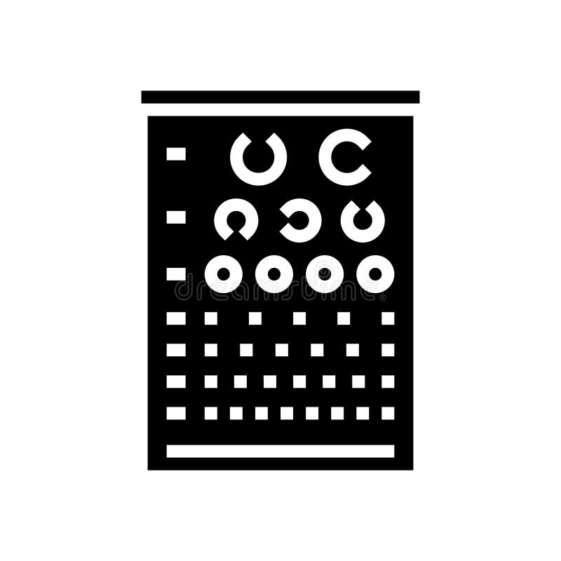 Exam Chart Optometry Vision Eye Glyph Icon Vector Illustration Stock ...