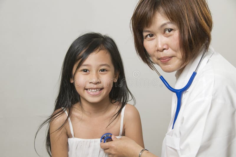 Exam for child stock image. Image of lady, medicine, smiling - 8766543