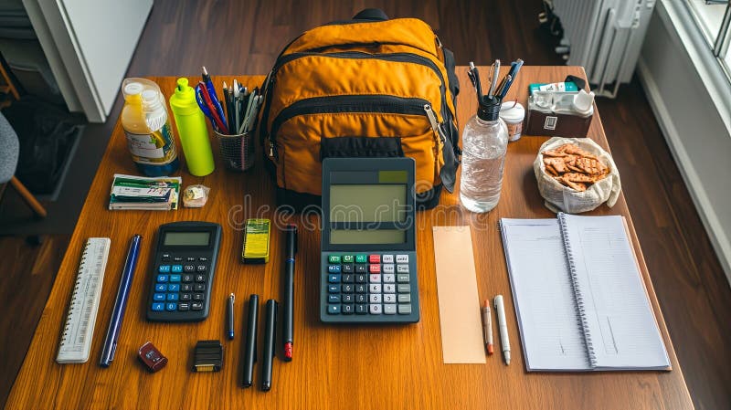 Exam Day Prep: a Backpack Packed with Essentials: Pens, Calculator ...