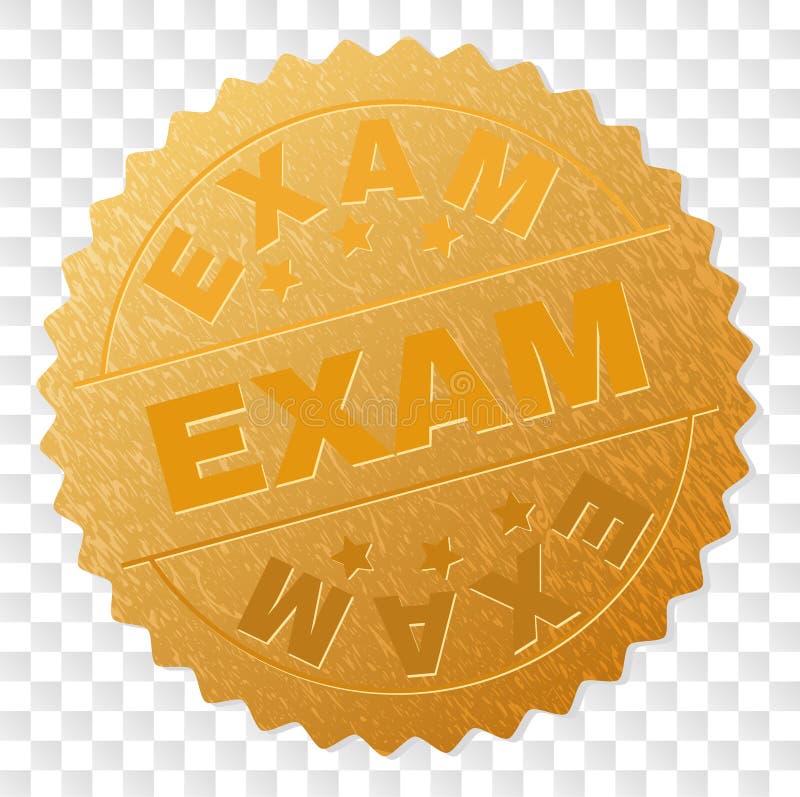 Golden EXAM Award Stamp stock vector. Illustration of text - 121780483