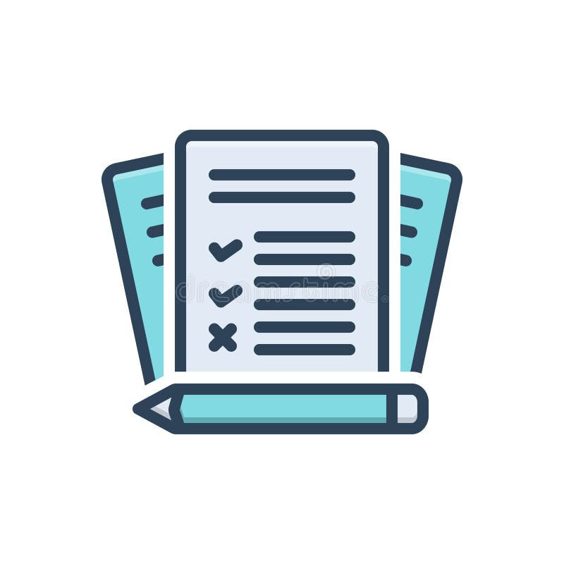 Color Illustration Icon for Exam, Examination and Test Stock ...