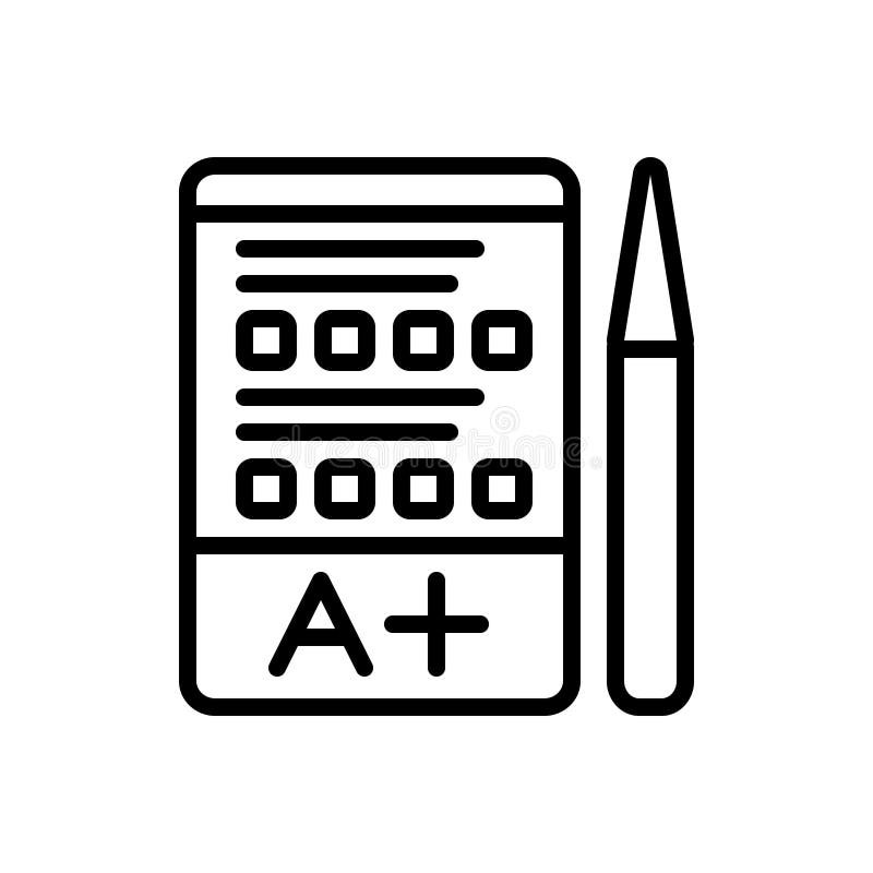 Black Line Icon for Exam, Quiz and Test Stock Vector - Illustration of ...