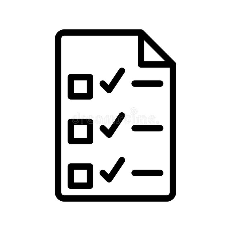 Exam Icon. Test Sheet with Outline Style Icons. Vector Illustrations ...