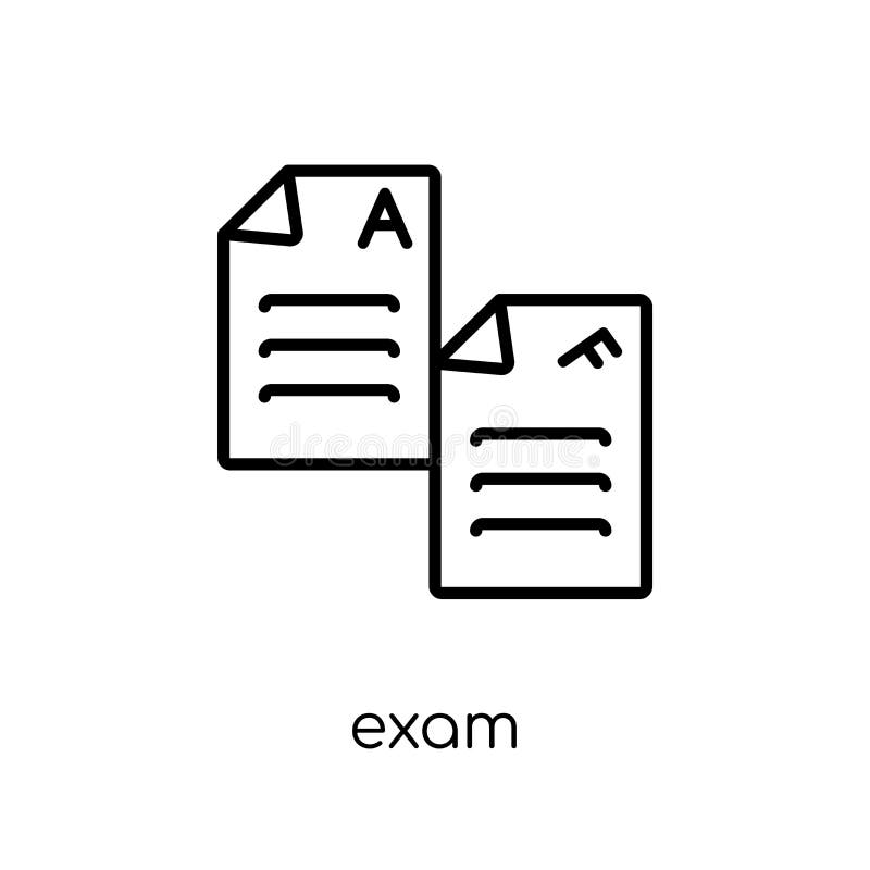 Exam Icon. Trendy Modern Flat Linear Vector Exam Icon on White B Stock ...