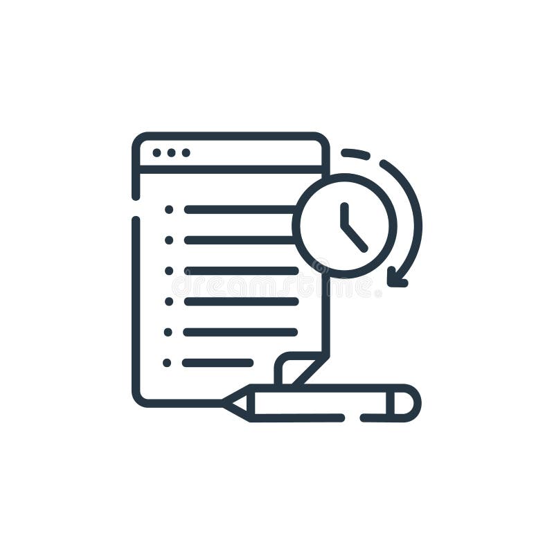 Exam Icon Vector from Digital Learning Concept. Thin Line Illustration ...