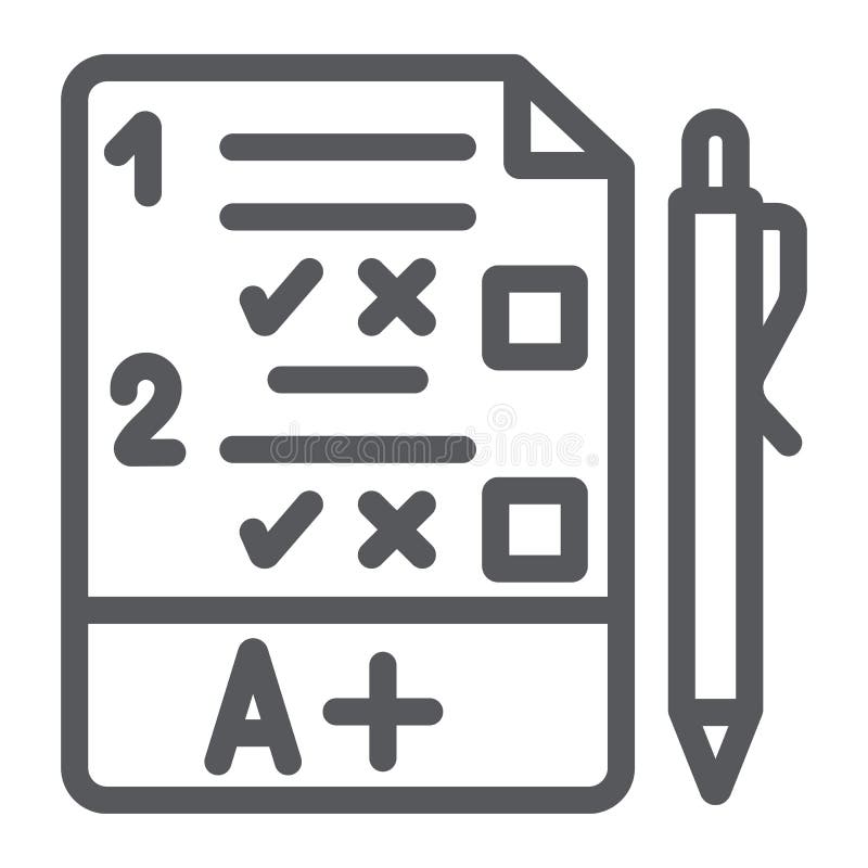 Questionnaire Linear Icons, Signs, Symbols Vector Line Illustration Set ...