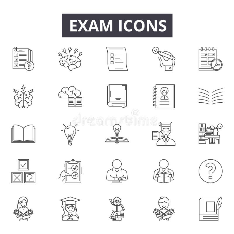Exam Line Icons for Web and Mobile Design. Editable Stroke Signs. Exam ...