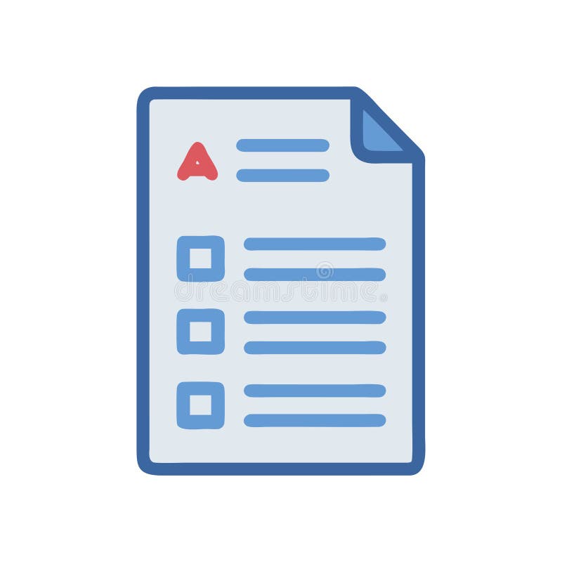 Exam Paper Icon for Testing Stock Vector - Illustration of design ...