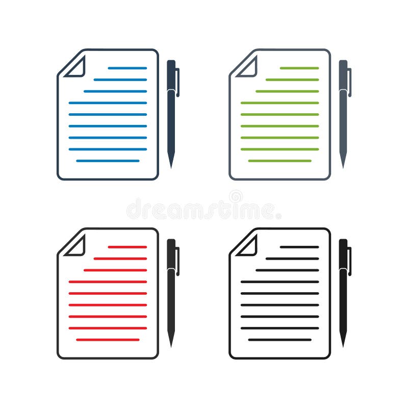 Exam Paper Icon set. stock vector. Illustration of page - 173154446