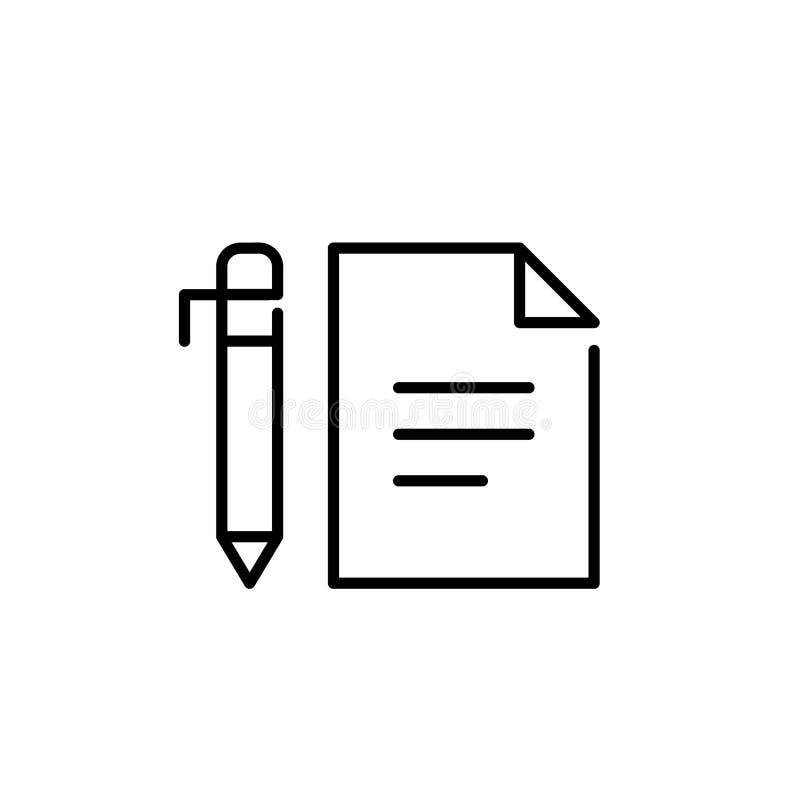 Exam Paper and Pen. Studying and Passing Tests. Pixel Perfect, Editable ...