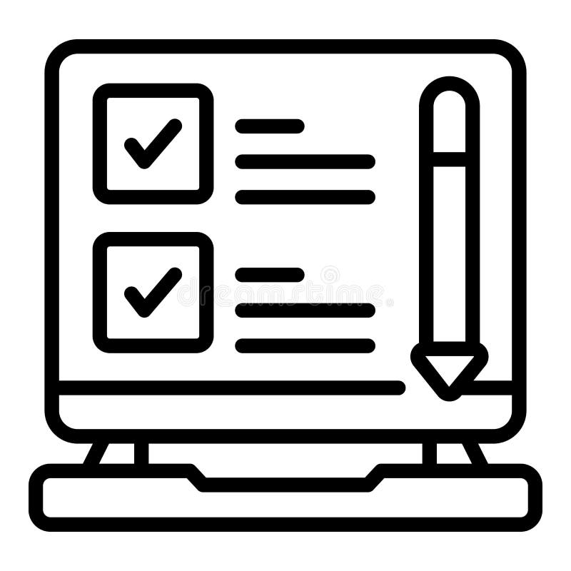 Exam Quiz Icon Outline Vector. Online Test Stock Vector - Illustration ...