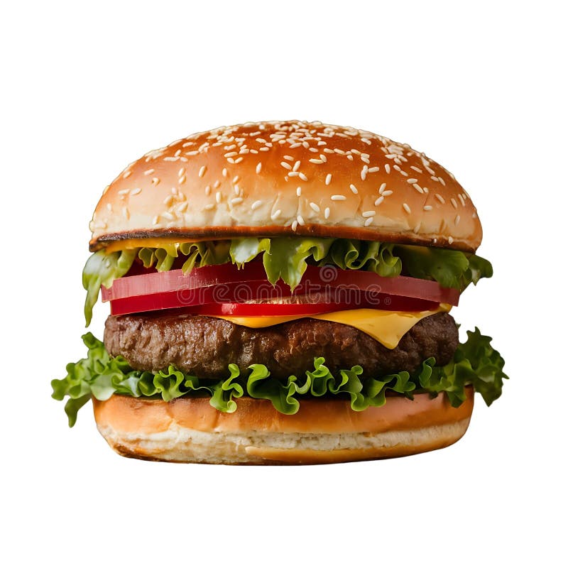 Fresh Burger PNG with Transparent Background Stock Illustration ...