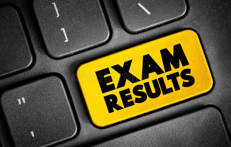Exam Results Text Button on Keyboard, Concept Background Stock Photo ...