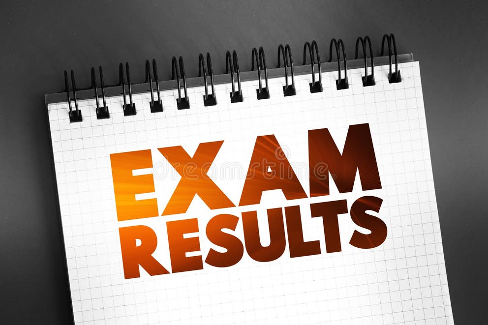 Exam Results Text on Notepad, Concept Background Stock Photo - Image of ...