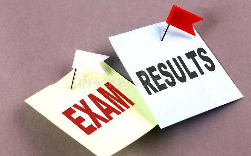 Exam Results Text Sticky Grey Background Stock Photos - Free & Royalty ...