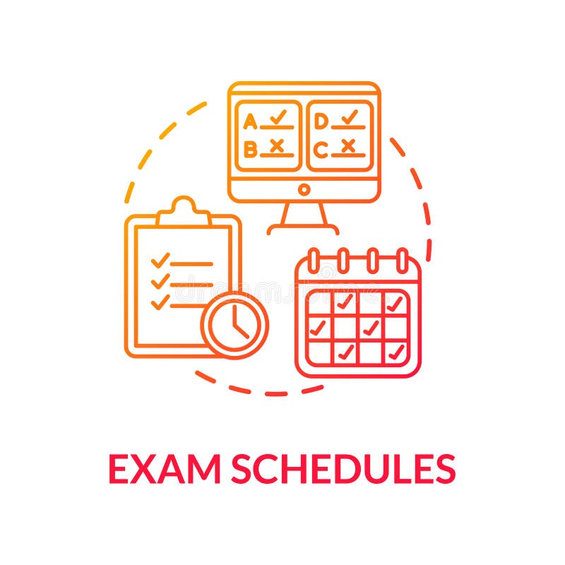 Exam Schedules Concept Icon. Stock Vector - Illustration of graphic ...
