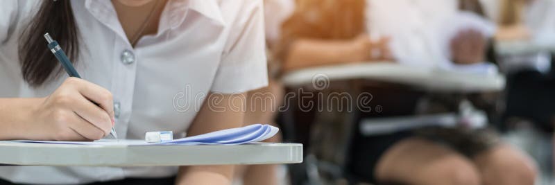 Exam at School with Student S Taking Educational Admission Test in ...