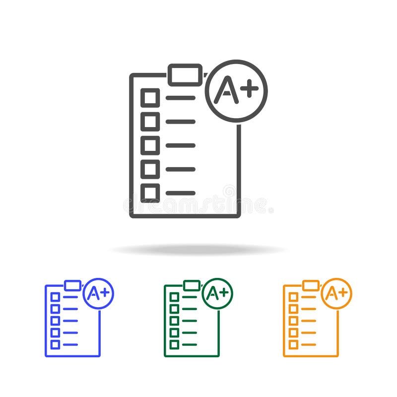 Examination Score Pen 2 Colored Line Icon. Simple Dark and Light Blue ...