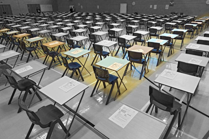 Exam tables stock image. Image of tables, exam, rows - 52590853