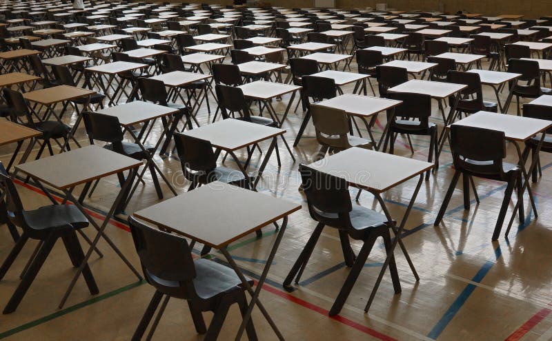 Exam tables stock image. Image of ready, school, hall - 50654057