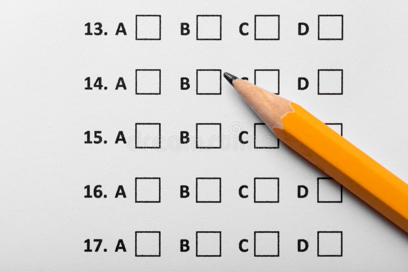Test Answer Sheet with Pencil. Examination Test Stock Photo - Image of ...