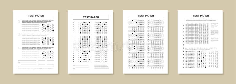 Test Paper Answers Set stock illustration. Illustration of choice ...