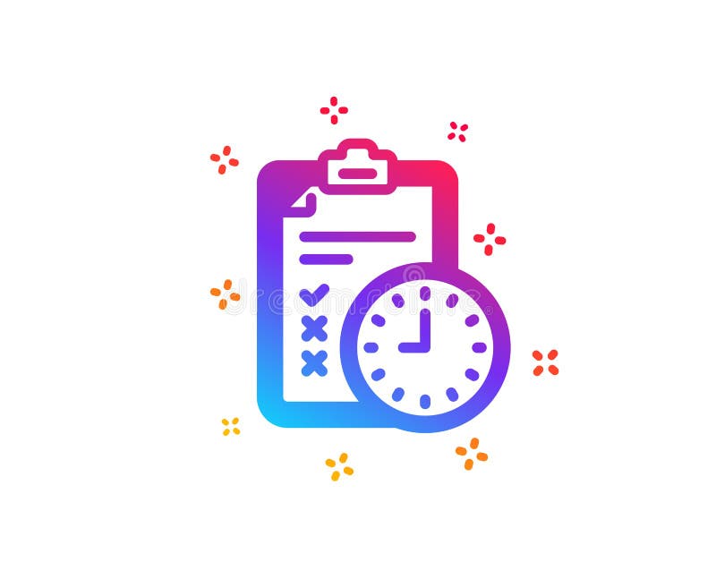 Exam Time Icon. Checklist Sign. Vector Stock Vector - Illustration of ...