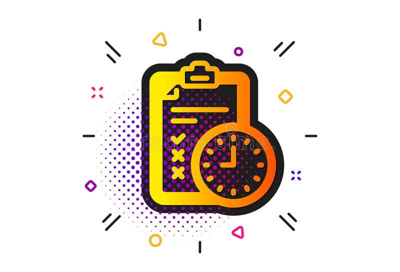 Exam Time Icon. Checklist Sign. Vector Stock Vector - Illustration of ...