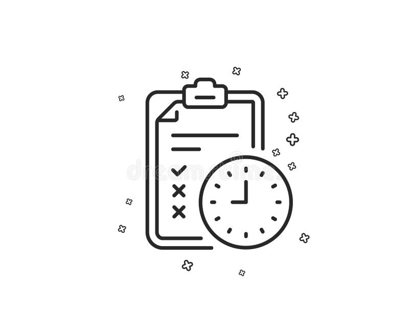 Exam Time Line Icon. Checklist Sign. Vector Stock Vector - Illustration ...