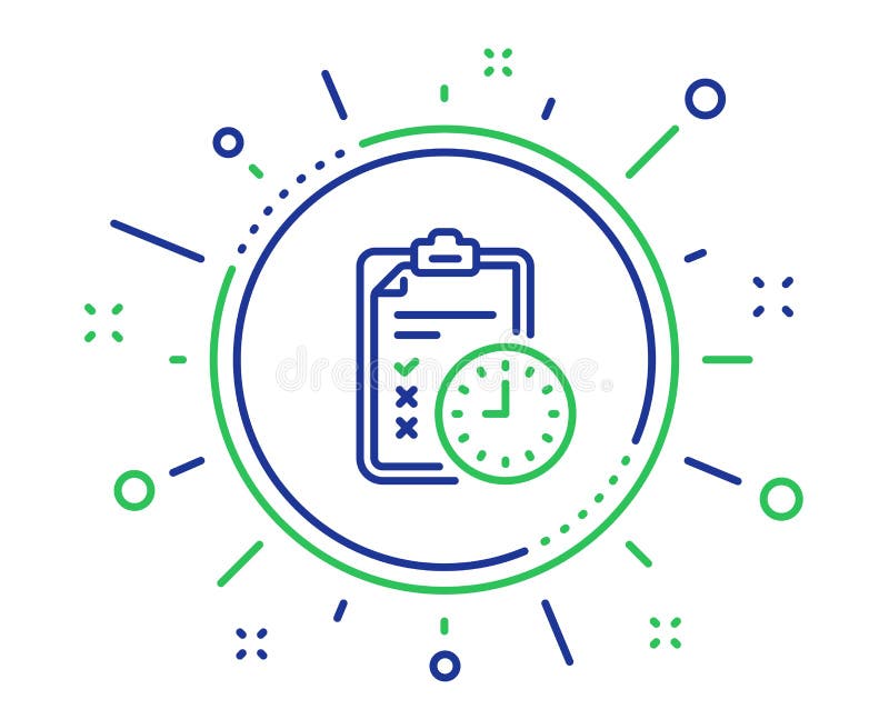 Exam Time Line Icon. Checklist Sign. Vector Stock Vector - Illustration ...