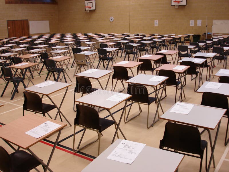 Exam time stock image. Image of dread, desk, hall, school - 30412015